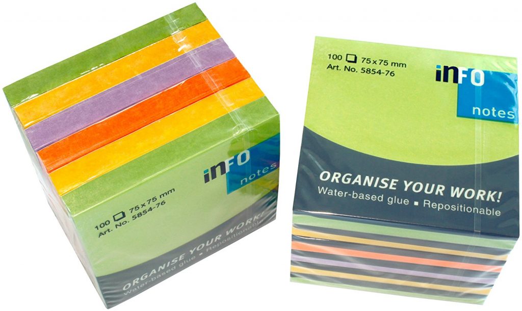 Info Note Sticky Note Set Multicolour 75 x 75mm 6 Pads per Pack ...