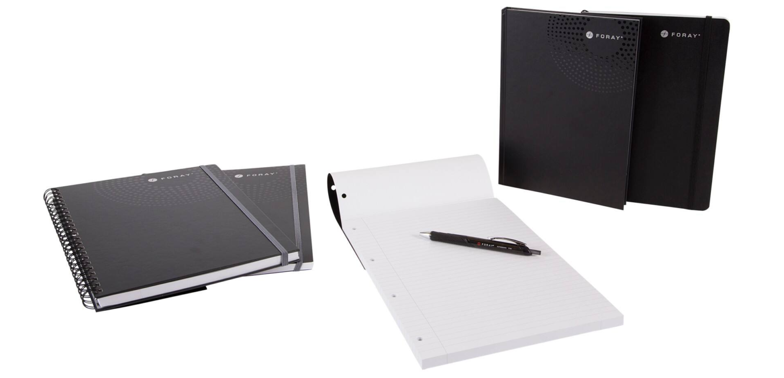 Foray Executive A4 Top Bound Black Card Cover Refill Pad Ruled 200 ...